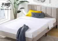 China Classic Linen Fabric Upholstered Beds  With Checkered Stitching Design for sale