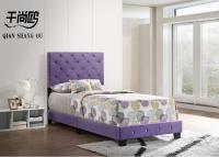 China Gorgeous Fabric Upholstered Beds 160*200cm With Crystal Buttons for sale