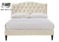 China Bedside Button Tall Upholstered Bed Unique design Size Customized for sale