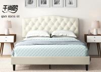 China Bedside Button Tall Upholstered Bed Unique design Size Customized for sale