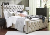 China Luxury Tall Upholstered King Size Bed Button Metal 137*203cm 153*203cm for sale
