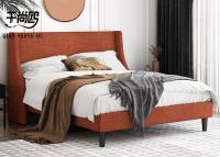 China Classic Simple Upholstered Bed Frame 180*200cm With Personalized Head / Wing Design for sale