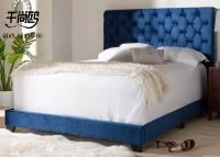 China Upholstered Platform Sleigh Bed , European Style Tufted Platform Bed Frame for sale