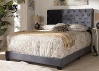 China Upholstered Platform Sleigh Bed , European Style Tufted Platform Bed Frame for sale