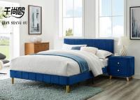 China Home Stitching Tall Upholstered Bed / Linen Upholstered Queen Bed for sale