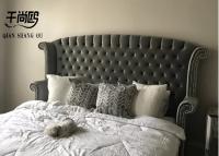 China Contemporary Tall Upholstered Bed Wing Board Design With Button for sale