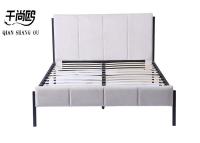 China Linen 4ft Upholstered Bed Frame High Headboard European Style for sale