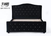 China Black Tufted Crystal Buckle Modern Soft Bed For Deluxe Bedroom for sale