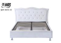 China Pu Crystal Button White Soft Bed 137x203mm Overly Large Bedroom for sale
