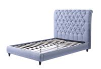 China Hotel Bedroom Modern Design Queen Size Gray Soft Platform Button Bed with Waterproof for sale