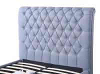 China Hotel Bedroom Modern Design Queen Size Gray Soft Platform Button Bed with Waterproof for sale