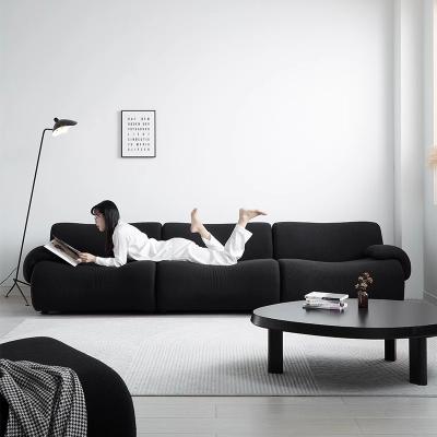China Custom Color Soft Cotton Linen Sofa Three Seater Living Room Modern Fabric Couch for sale