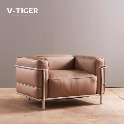 China OEM Italian Minimalist Modern Leather Sofa , Simple Small First Layer Cowhide Art Sofa for sale