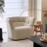 China Cream Retro Lazy Vintage Single Sofa Chair Small Lounge Chair Single Person For Bedroom for sale