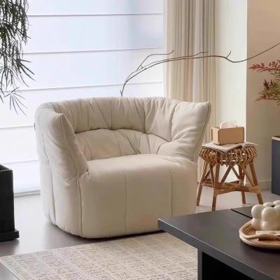 China Cream Retro Lazy Vintage Single Sofa Chair Small Lounge Chair Single Person For Bedroom for sale