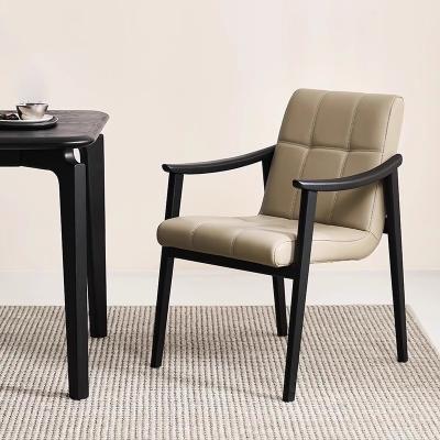 China High End Italian Genuine Leather One Seater Sofa Chair With Solid Wood Backrests for sale