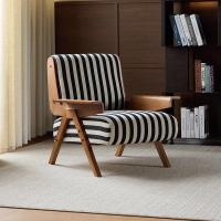 China Solid Wood Leisure Single Sofa Chair Leather Retro King Chair For Living Room Bedroom for sale