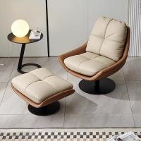 China Retro Casual Leather Single Sofa Bed Chair Luxury Modern Style One Seater Lounge Chair for sale