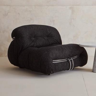 China French Retro Fabric Single Sofa Chair Lazy Lounge Chair For Living Room And Bedroom for sale