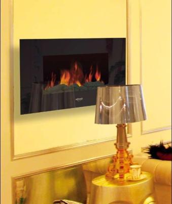 China Fire flame Flat Tempered Glass Wall Mounted Electric Fireplace Heater EF420S Log Chimenea EF420SK/EF420SL ROOM HEATER for sale