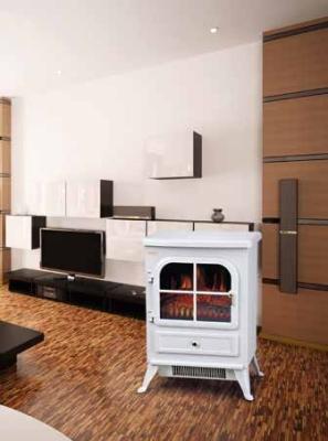 China log burning electric flame effect fires fireplace stove ND-18D1P chimenea electrica WHITE for sale