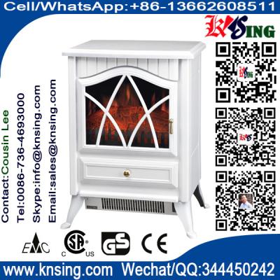 China electric FIREPLACE heater antique stove log burning flame ND-18D2P white color plastic log best price room heater for sale
