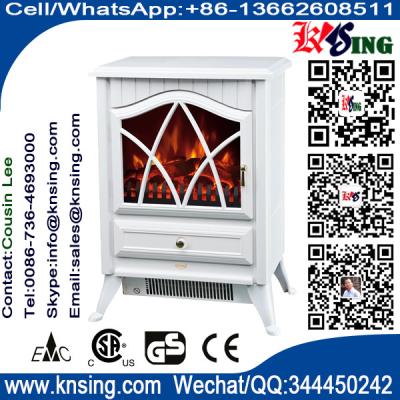 China electric fires stoves log burning flame FIREPLACE heater ND-18D2P chimenea Sentik Milton Estufa best price white finish for sale