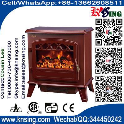 China electric fireplace heater log burning flame effect antique electric stove ND-181M cheap room heater indoor heater for sale