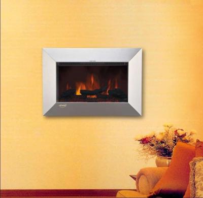 China Wall Mount Electric Fireplace Heater black/sliver metal front Log flame EF400 info@knsing-com.ecer.com hot sale home room heater for sale