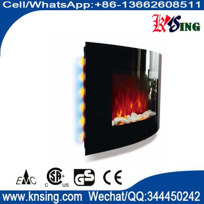 China wall mounted fireplace wall hang real flame effect,colorful style,LED background lights,Red,Orange,Blue,space heater for sale