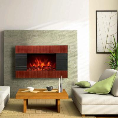 China Wall Mount Electric Fireplace Heater Wooden Base flame EF422S/EF422SL/EF422SLB LED Log flame 35