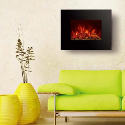 China Wall Mount Electric Fireplace Heater Flat Tempered Base flame log EF-15B with base stand room heater for sale