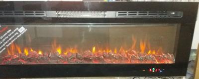 China 36 insert electric fireplace heater  Full Recessed RV fireplace WF-36S  flat panel log fuel real flame crystal stone for sale