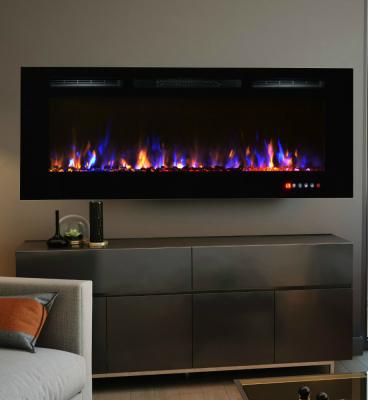 China 36 Inch Bliss Crystal Full Recessed Touch Screen Multi-Color Wall Mounted Electric Fireplace IF-36S Classic Flame for sale