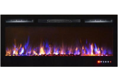 China 36 Inch Bliss Crystal Full Recessed Touch Screen Multi-Color Wall Mounted Electric Fireplace IF-36S Classic Flame for sale