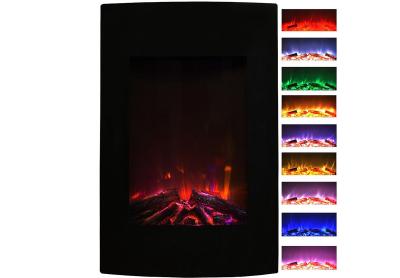 China freeStanding Curved Wall Mounted Electric Fireplace Heater Real Log WF-1323 Multi colorful LED flame effect decor home for sale