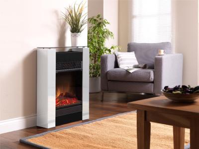 China insert fireplace MDF mantel  tempered glass table modern electric stove burning log LED flame www.knsing-com.ecer.com for sale
