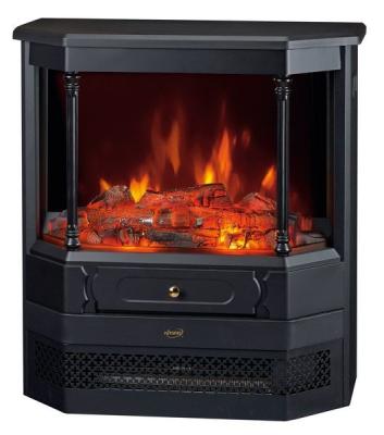 China Freestanding stove electric fireplace space room heater 3 sided logset flame effect Roman pillar EF332A EU Style for sale