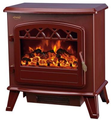 China electric fireplace heater log burning flame effect antique stove ND-181M cheap space room heater red housing for sale