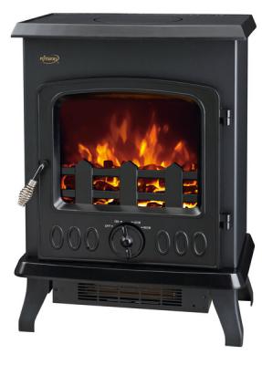 China electric fireplace heater 3D LED flame effect real log antique stove ND-188T freestanding black cast space room heater for sale