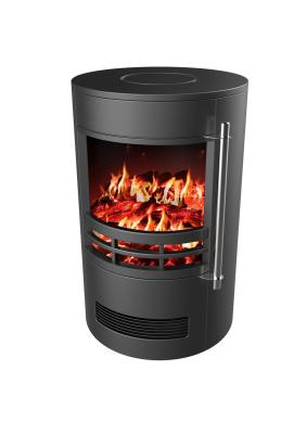 China electric fireplace heater 3D LED flame effect real log antique stove ND-189 freestanding black cast space room heater for sale