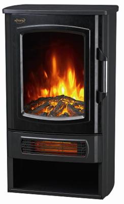 China electric fireplace heater New LED flame effect real log antique stove ND-183 freestanding black cast space room heater for sale