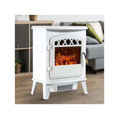 China electric fireplace stovelog burning flame effect ND-181M cheap space heater white housing room indoor China manufacturer for sale