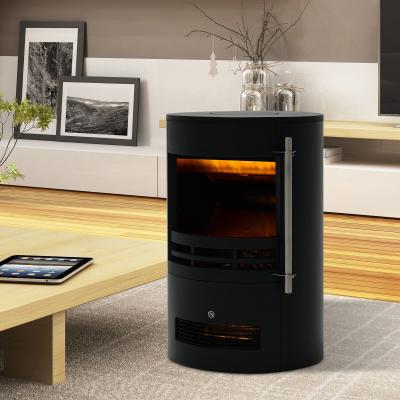 China freestanding electric fireplace heater 3D LED flame effect real log antique stove ND-189  black cast space heater for sale