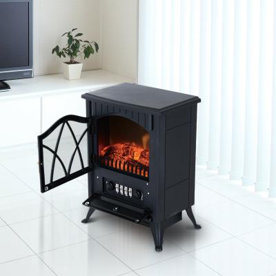 China electric fireplace heater log burning flame effect  cheap space heater antique stove ND-18D2P resin logset for sale
