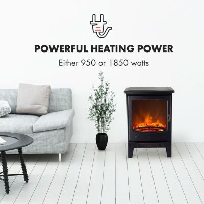 China electric fireplace heater log burning flame effect antique stove ND-18D3P-T cheap space room heater black cast for sale