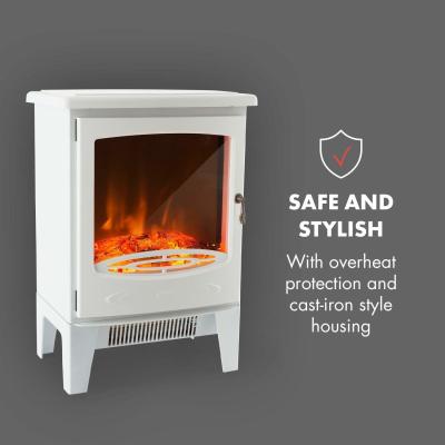 China electric fireplace stove ND-18D3P-T log burning flame effect cheap space room heater white housing for sale