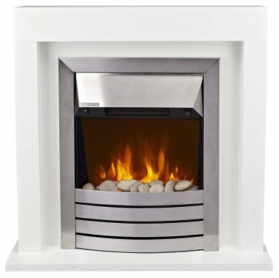 China electric fireplace suite British stove NDY-19ERI-E White MDF mantel remote control LED flame effect room heater for sale