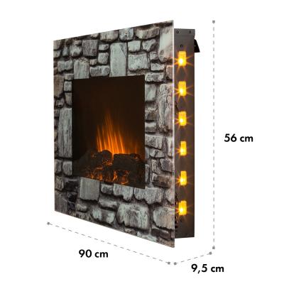 China Wall Mounted Electric Fireplace EF420SLB STONE PANEL Log Fire LED flame ROOM HEATER BACK LIGHT BASE STAND 86-13662608511 for sale