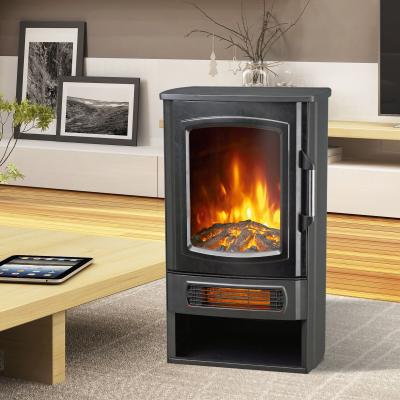 China electric fireplace heater New patented LED flame effect real log antique stove ND-183 freestanding  space room heater for sale